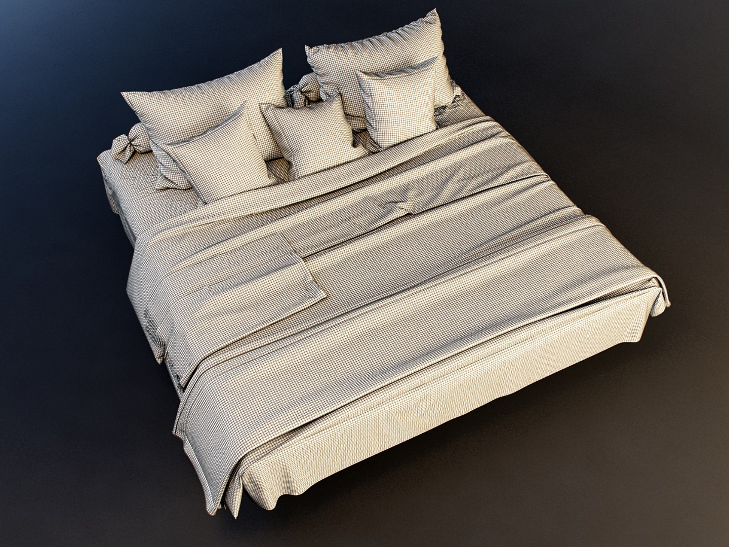 linen beds 3d model