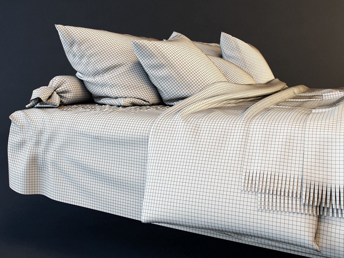 linen beds 3d model
