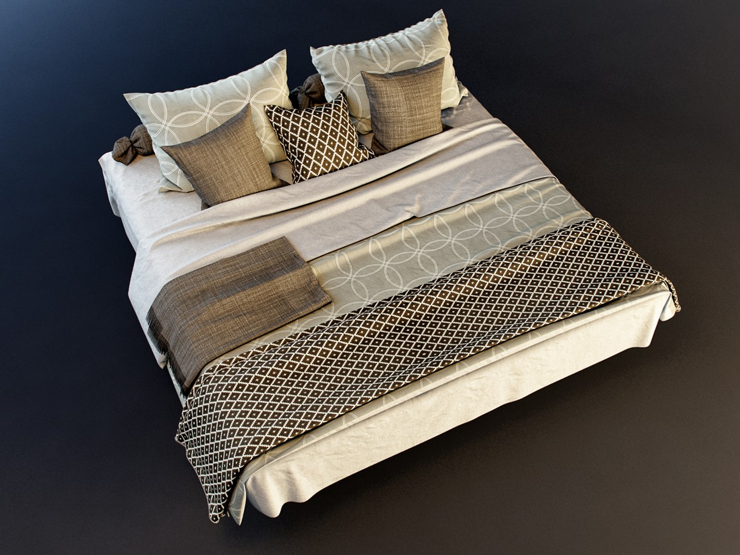 linen beds 3d model