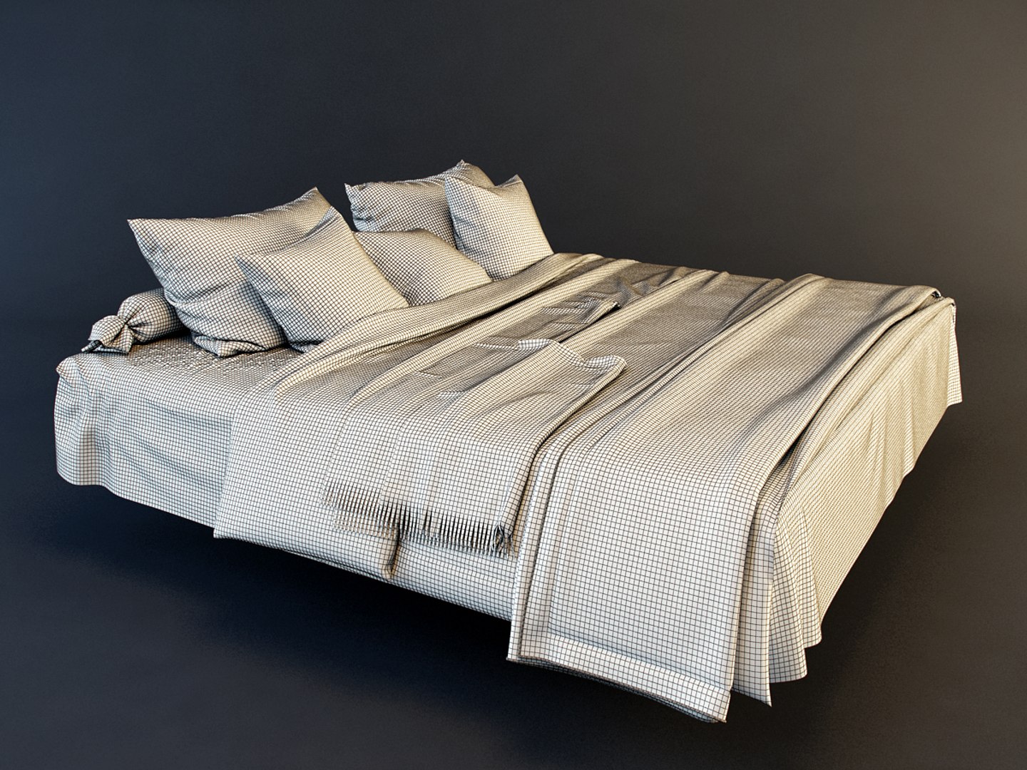 linen beds 3d model