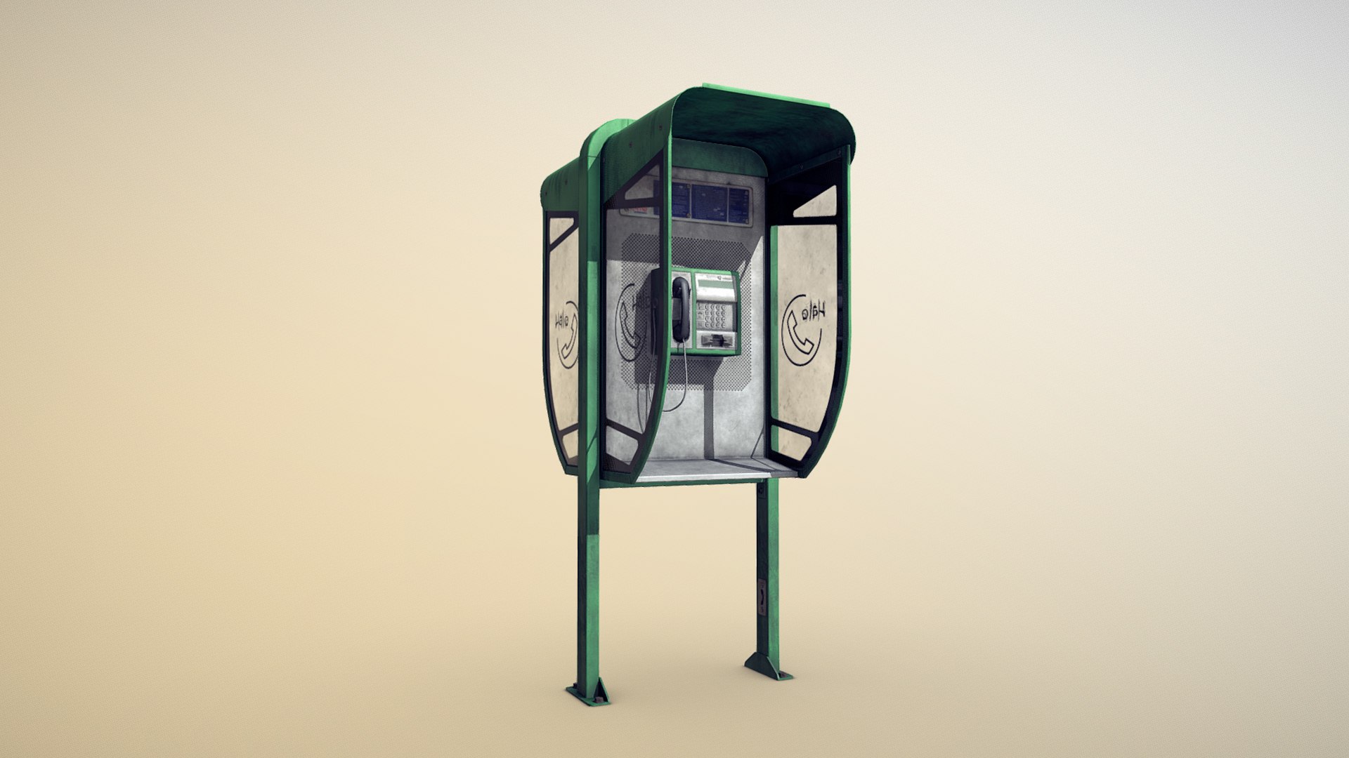 3D NoviSad PhoneBooth Double Model - TurboSquid 2058920