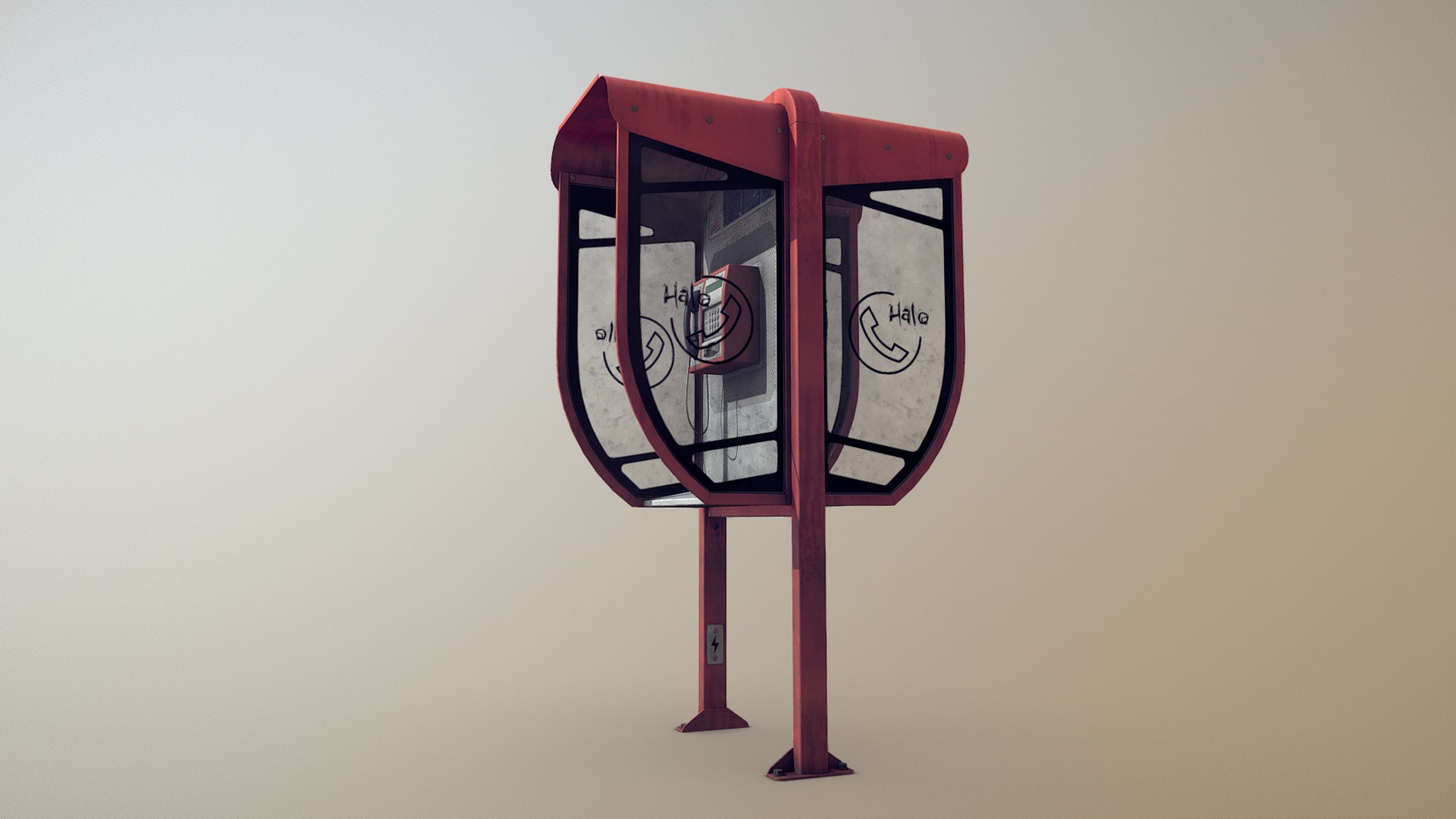 3D NoviSad PhoneBooth Double Model - TurboSquid 2058920
