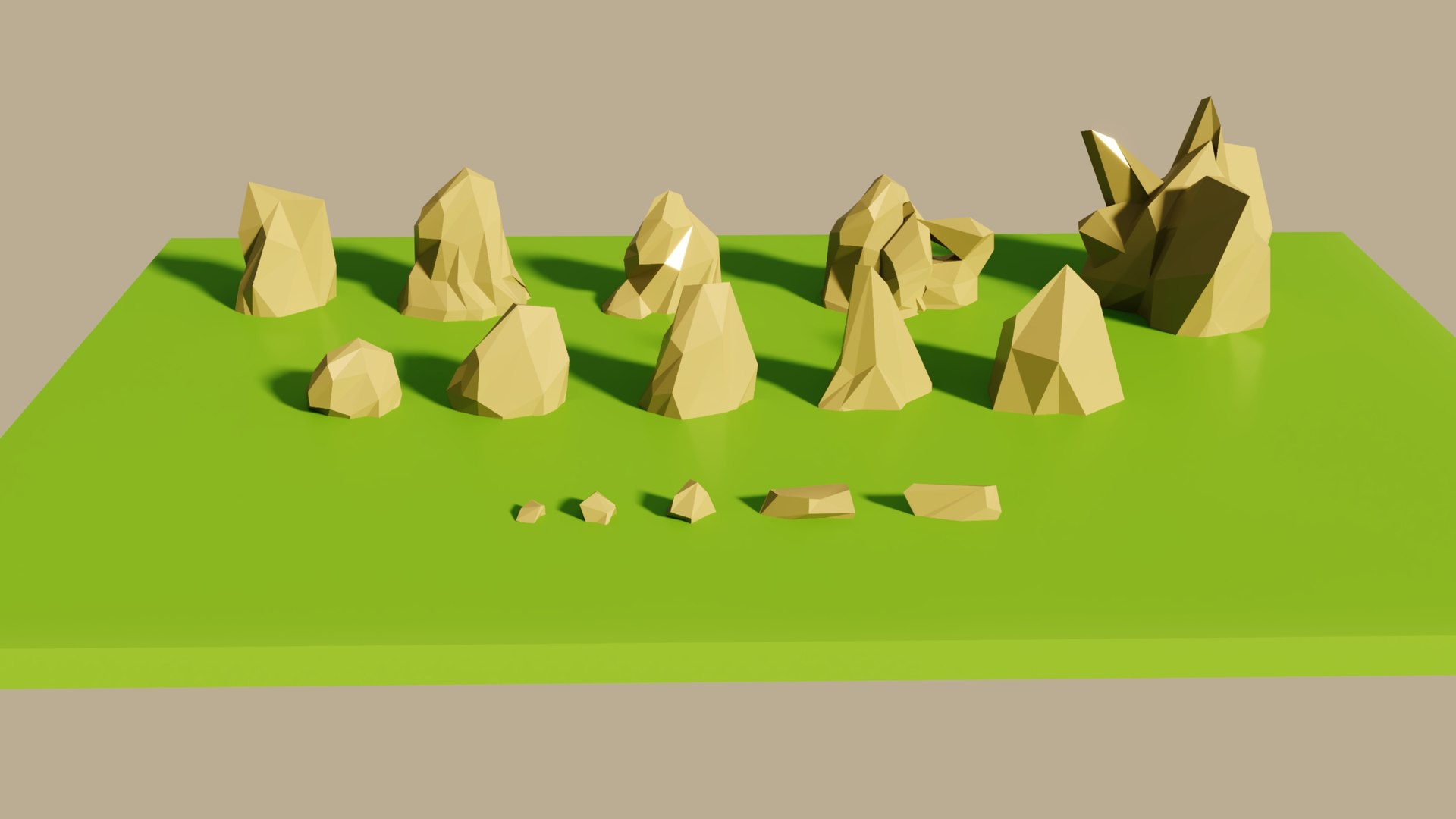 3D Model Low Poly Rock Pack 1-15 - TurboSquid 2165227