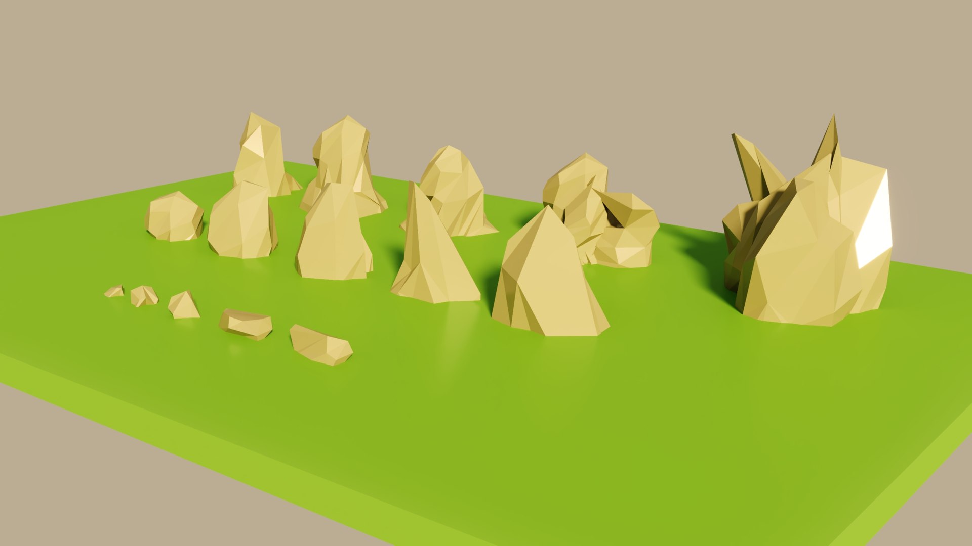 3D Model Low Poly Rock Pack 1-15 - TurboSquid 2165227