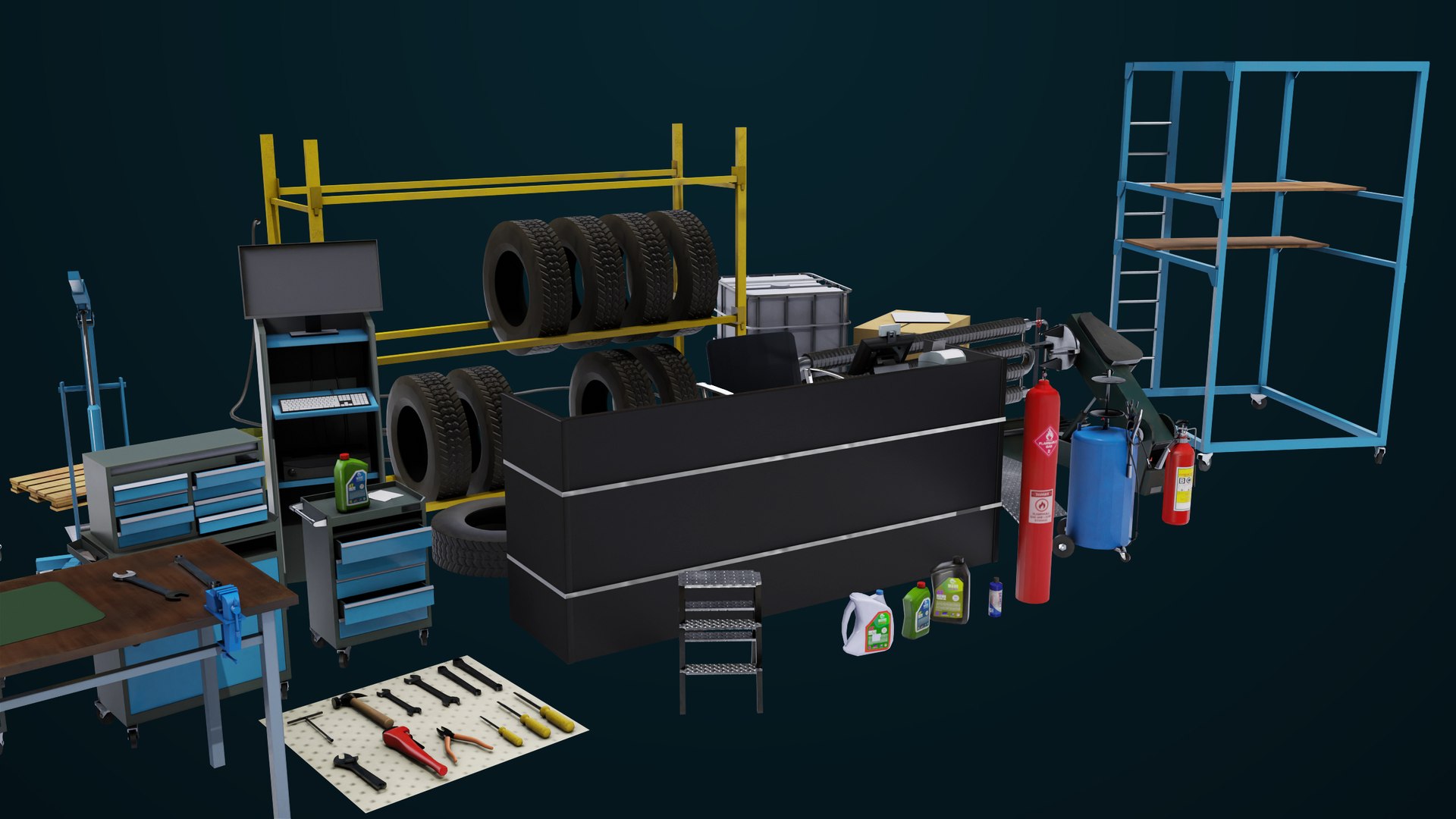 Workshop Tools All PBR Unity UE Textures model - TurboSquid 2140963