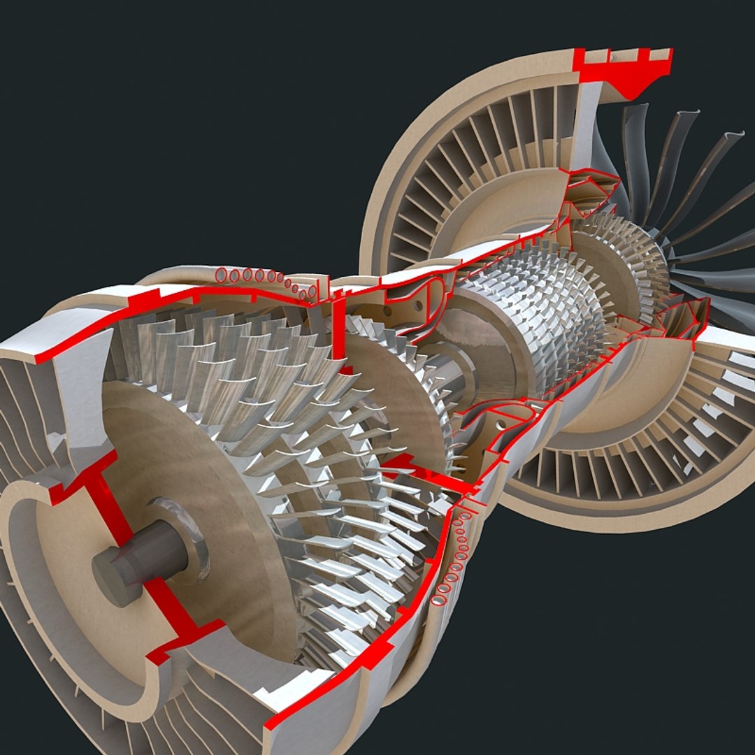 3dsmax Turbofan Engine