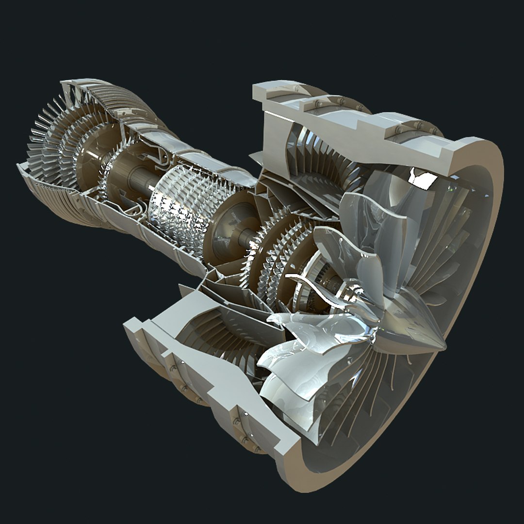 3dsmax Turbofan Engine