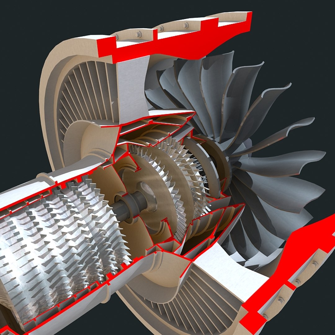 3dsmax Turbofan Engine
