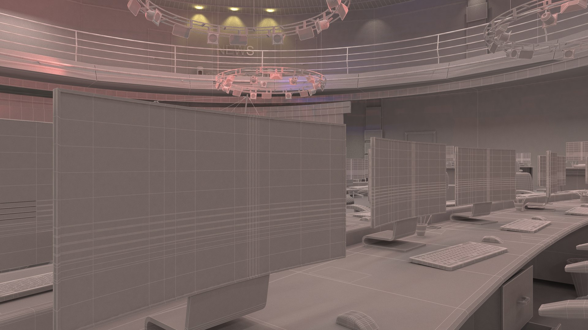 Newsroom Studio 3D model - TurboSquid 1941731