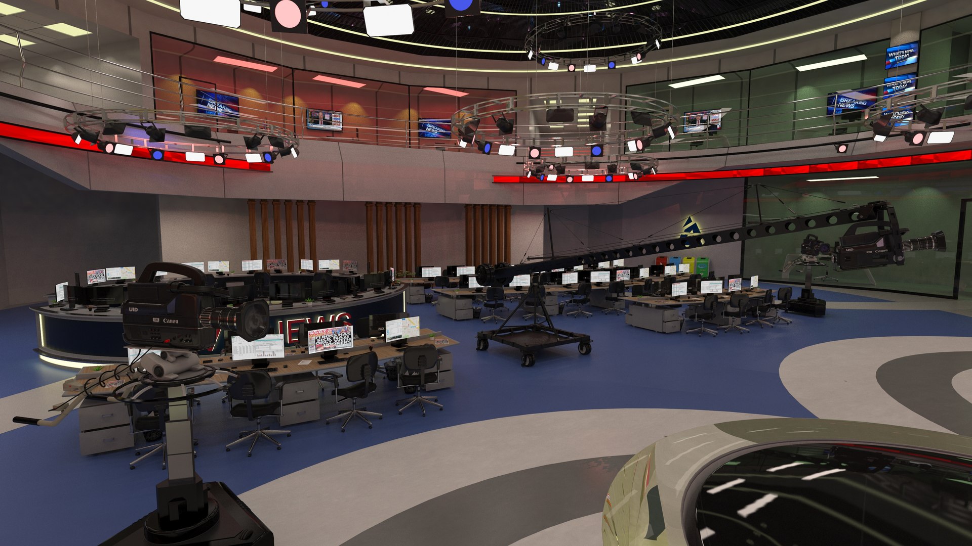 Newsroom Studio 3D Model - TurboSquid 1941731
