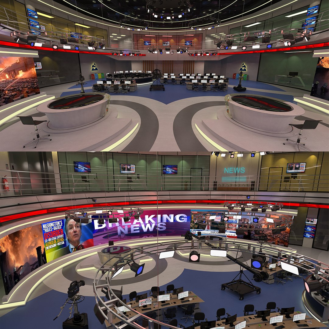 Newsroom Studio 3D Model - TurboSquid 1941731