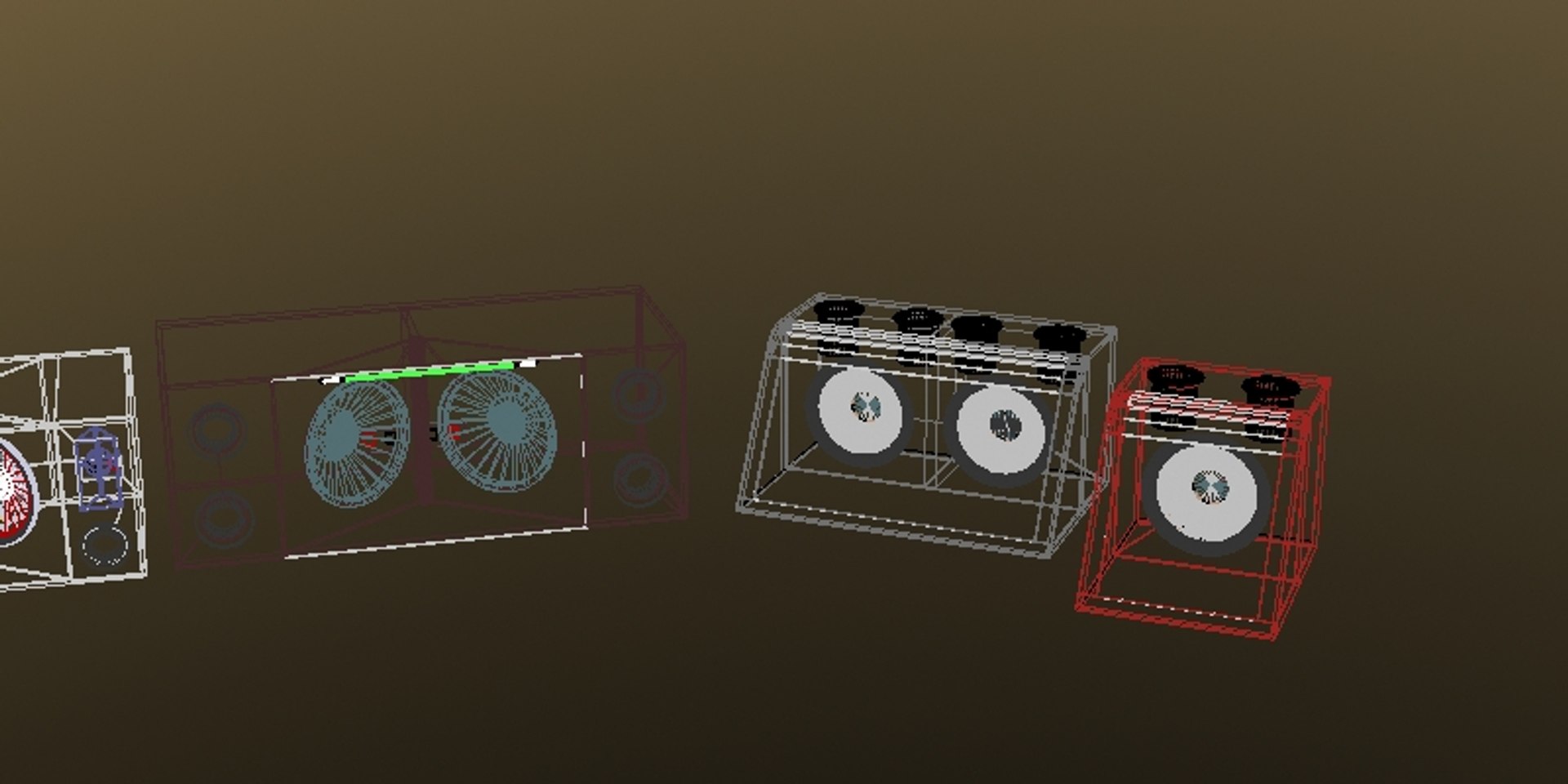 3d Speakers Boxes Model
