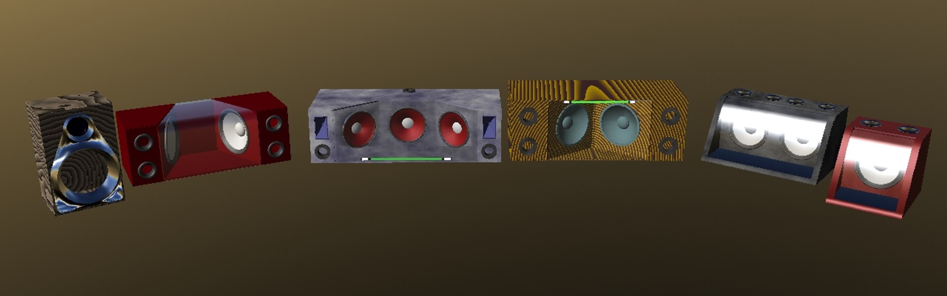 3d Speakers Boxes Model