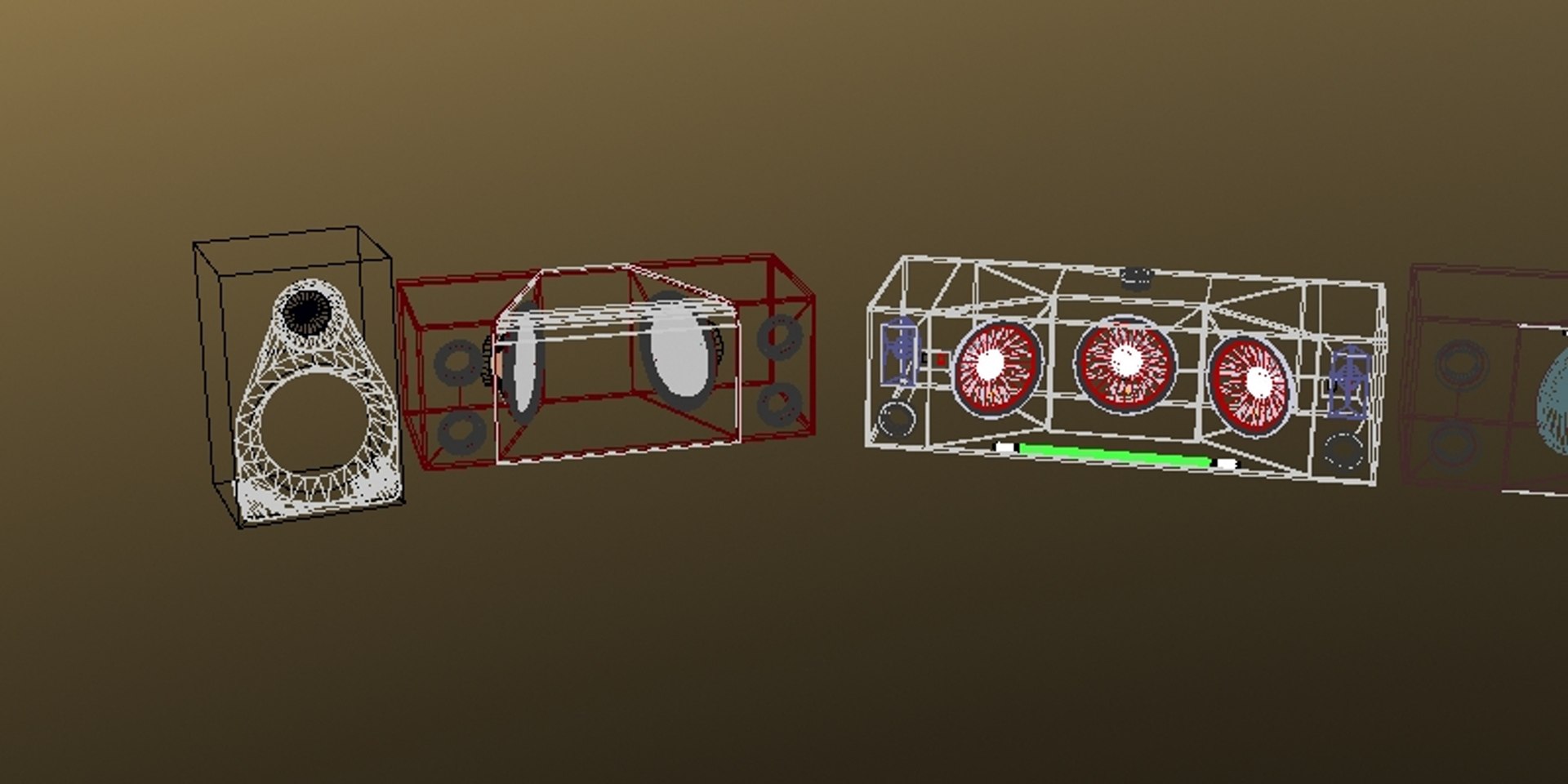 3d Speakers Boxes Model