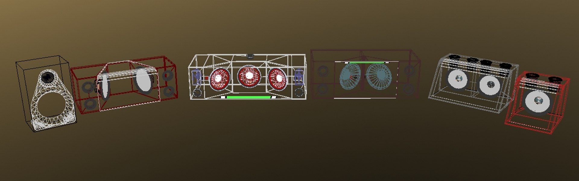 3d Speakers Boxes Model