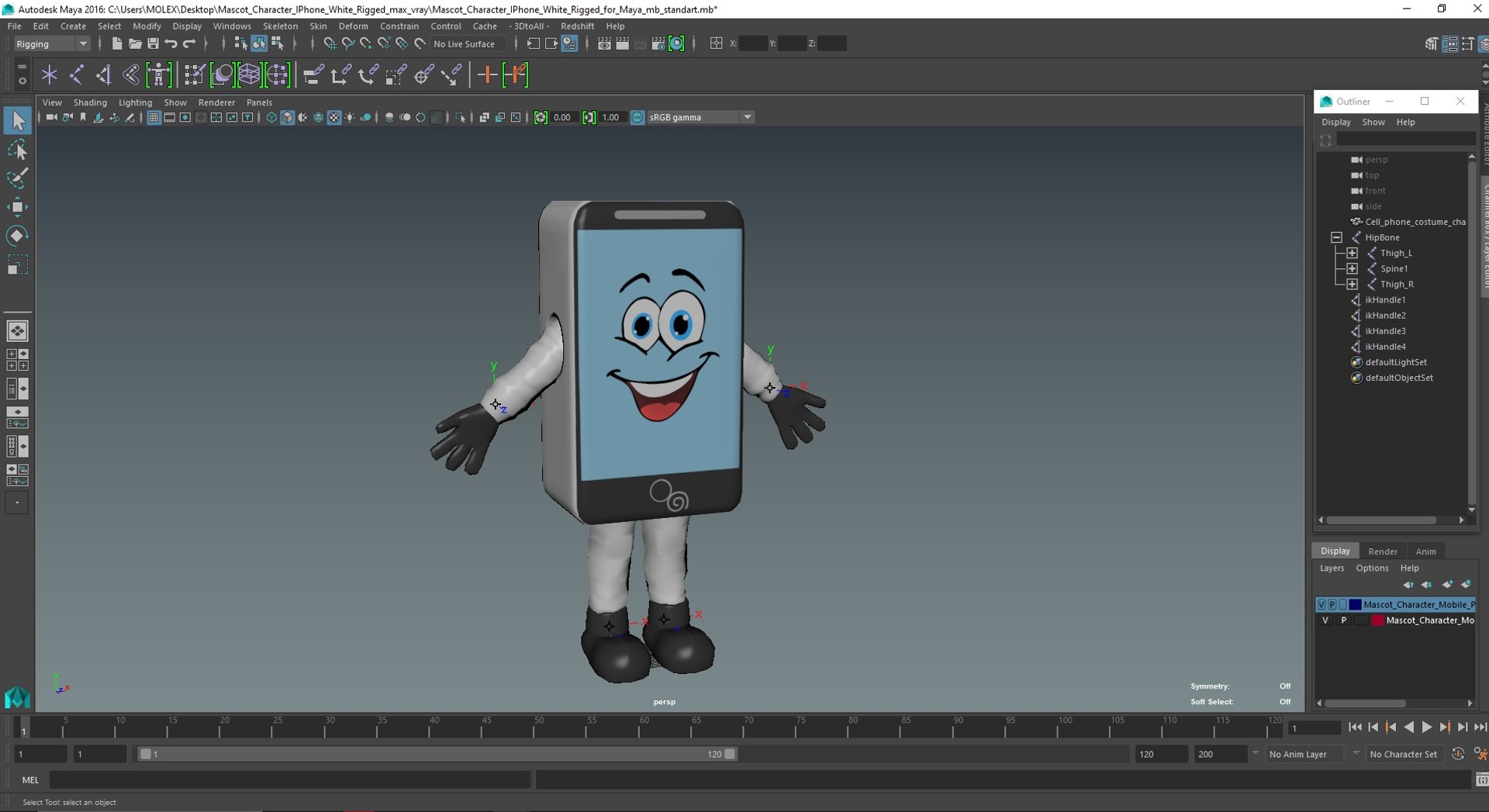 Mascot Character IPhone White Rigged for Maya 3D - TurboSquid 2066506