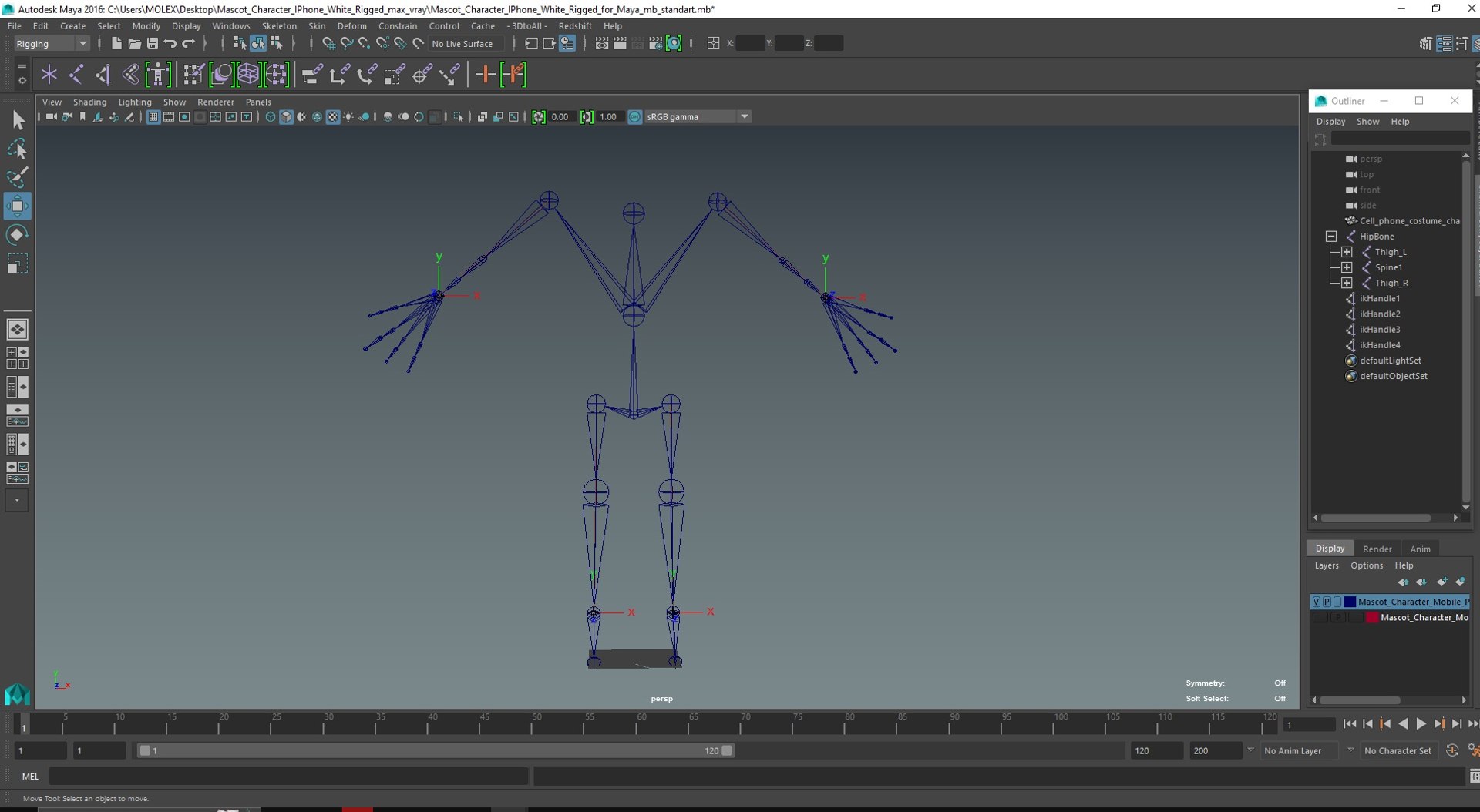 Mascot Character IPhone White Rigged For Maya 3D - TurboSquid 2066506