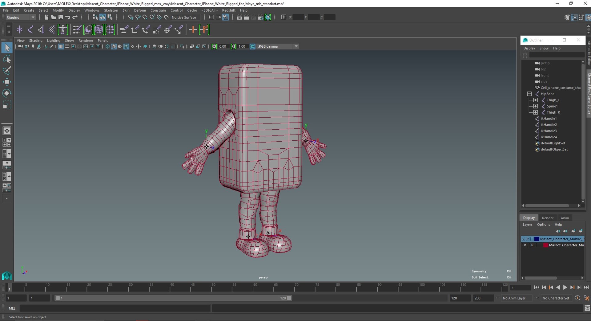 Mascot Character IPhone White Rigged For Maya 3D - TurboSquid 2066506