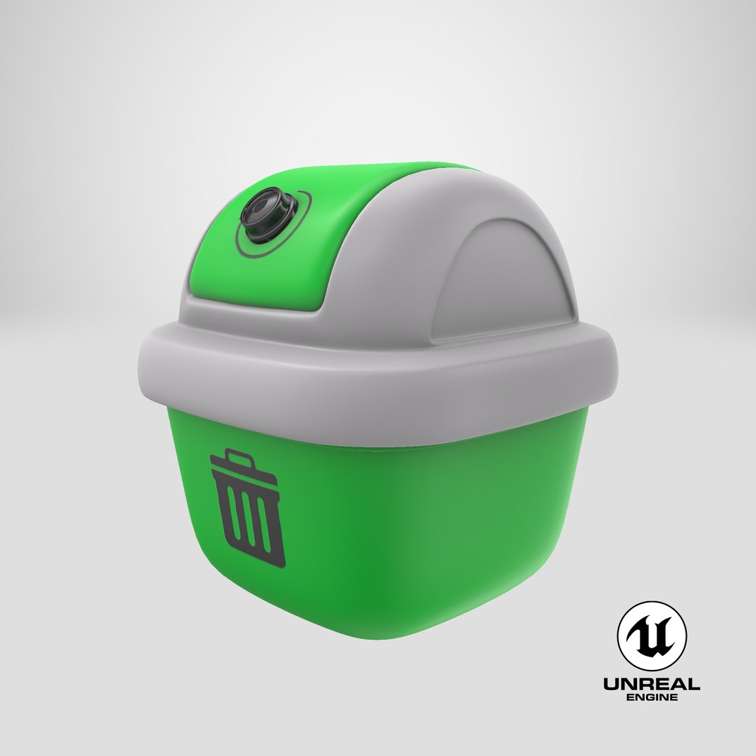 3D Garbage Bin Cartoon Style Model - TurboSquid 2101239
