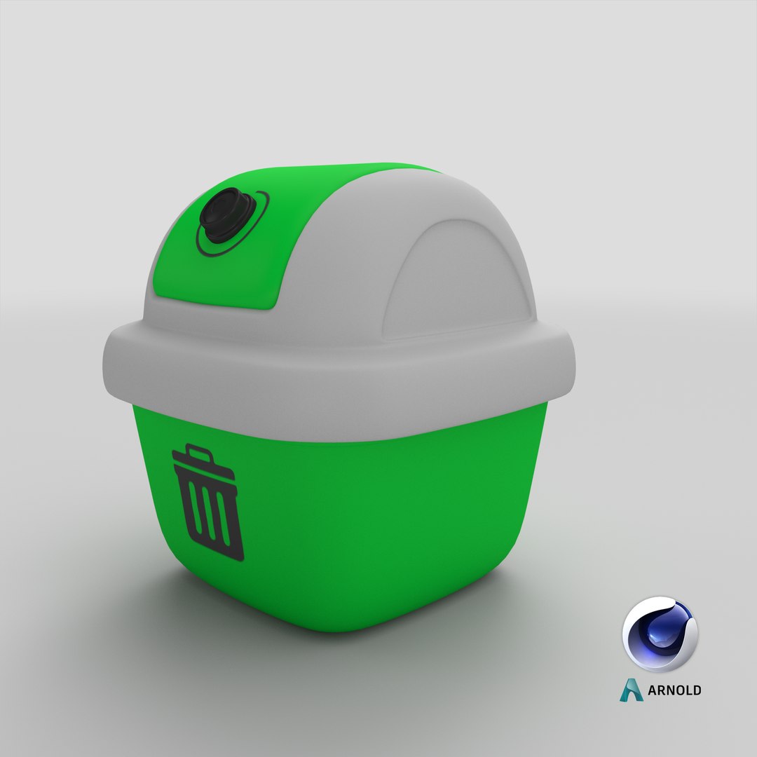3D Garbage Bin Cartoon Style Model - TurboSquid 2101239