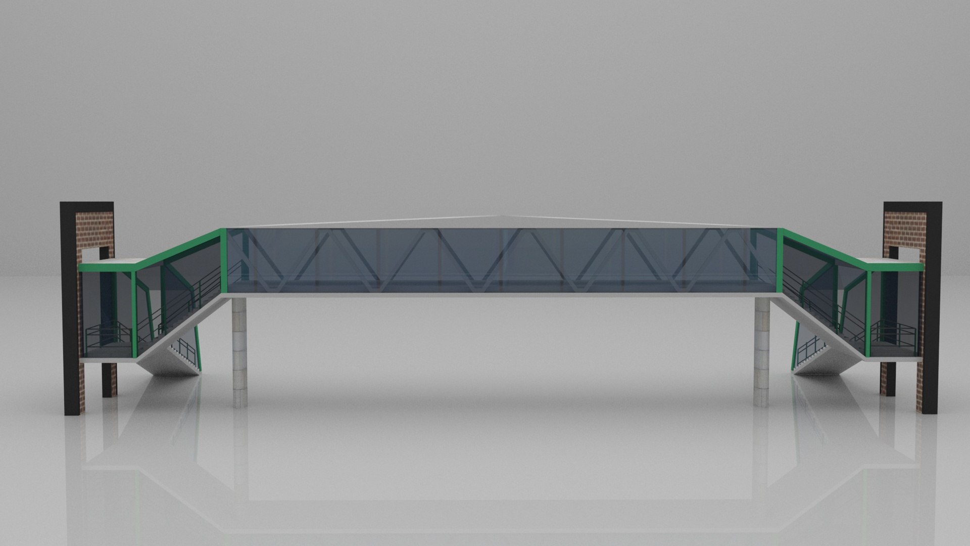 3D Footbridge - Glass V2 - TurboSquid 1925925
