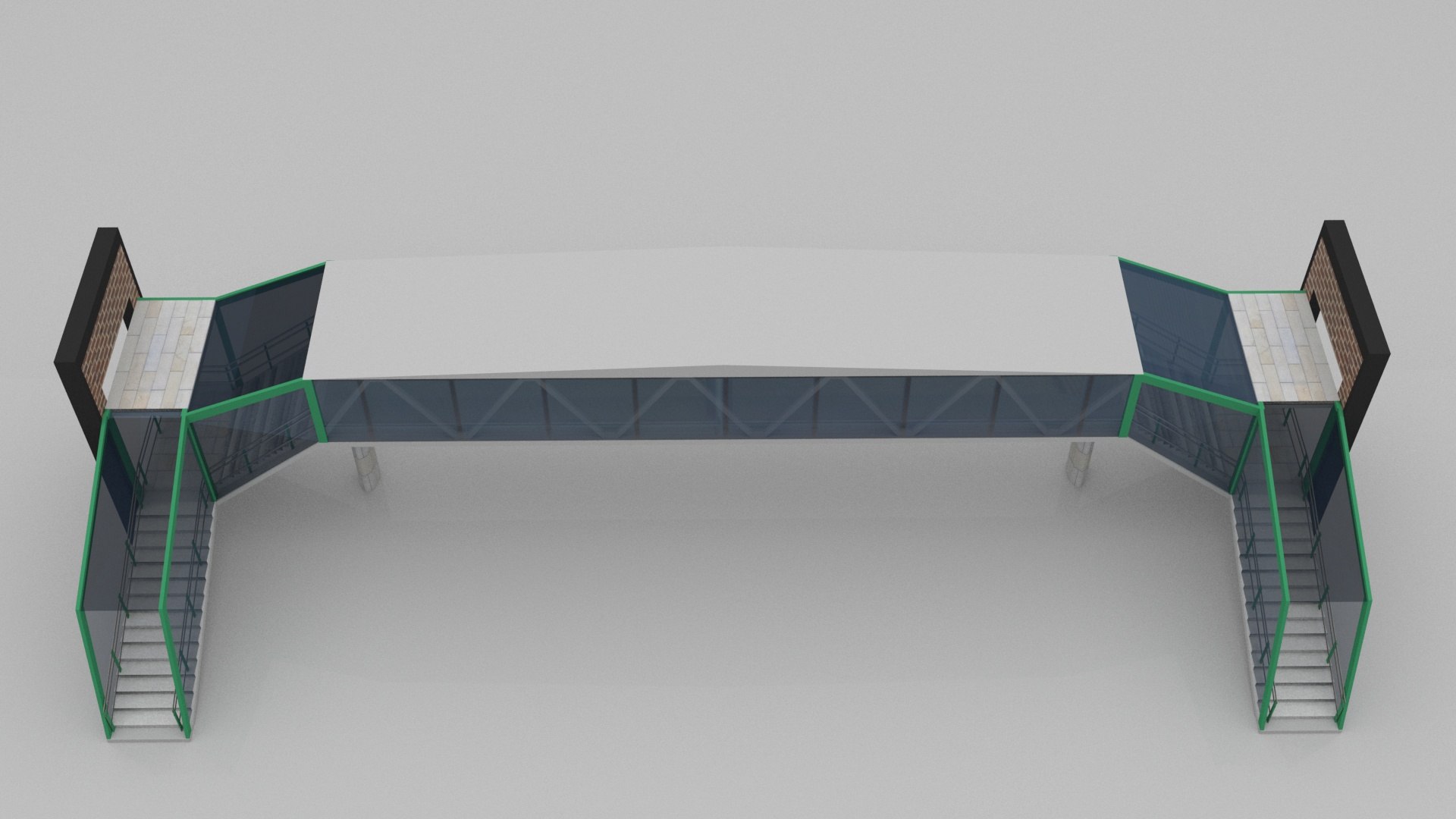 3D Footbridge - Glass V2 - TurboSquid 1925925