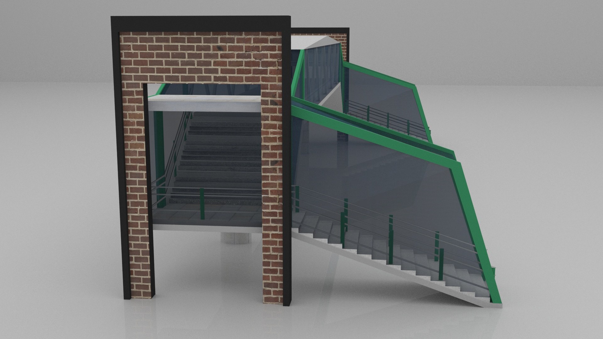 3D Footbridge - Glass V2 - TurboSquid 1925925