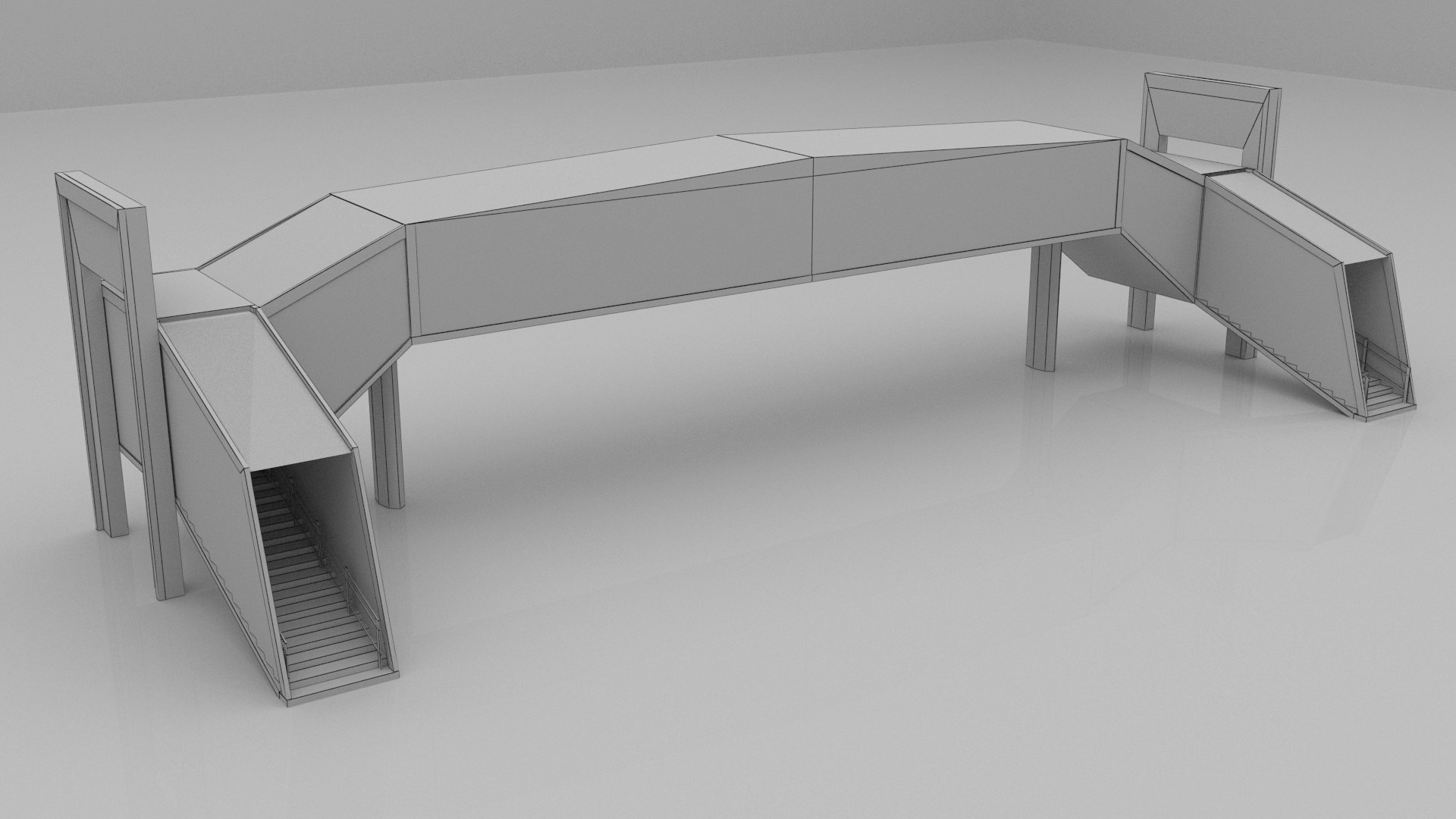 3D Footbridge - Glass V2 - TurboSquid 1925925