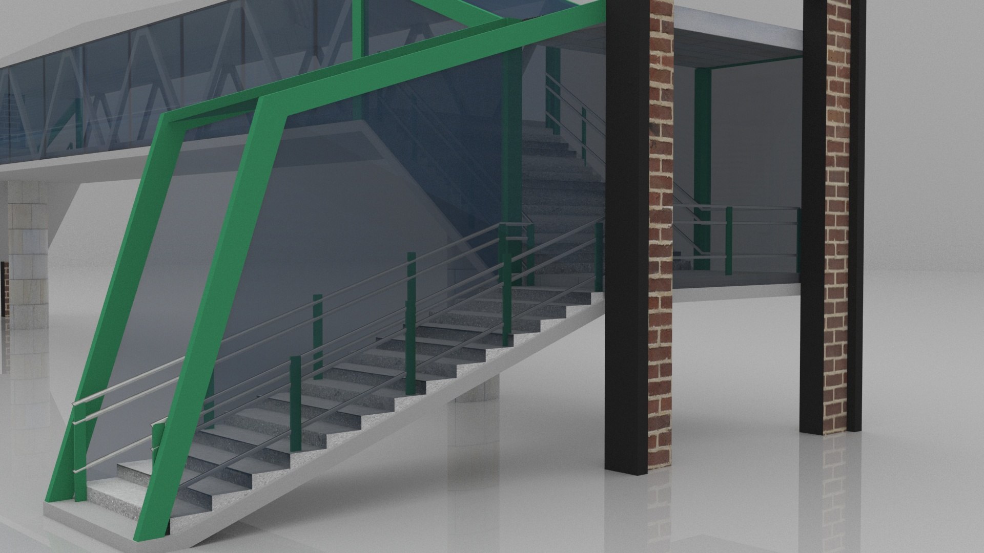 3D Footbridge - Glass V2 - TurboSquid 1925925
