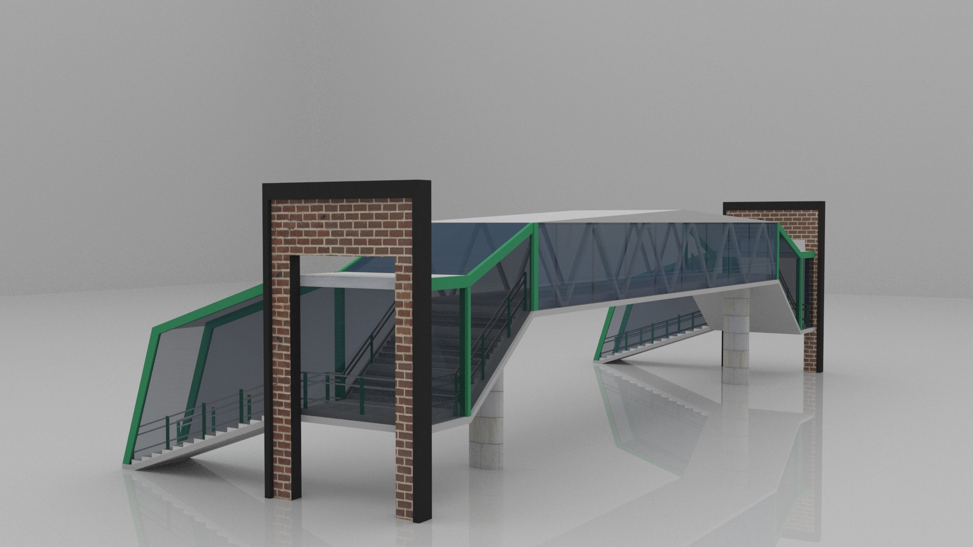 3D Footbridge - Glass V2 - TurboSquid 1925925