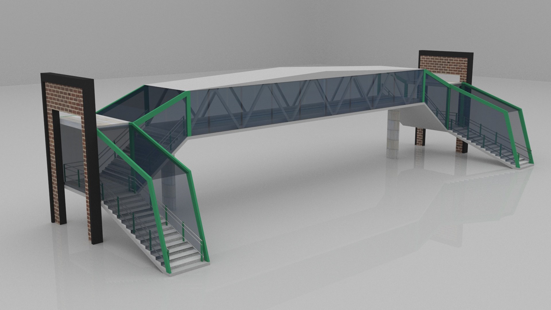 3D Footbridge - Glass V2 - TurboSquid 1925925