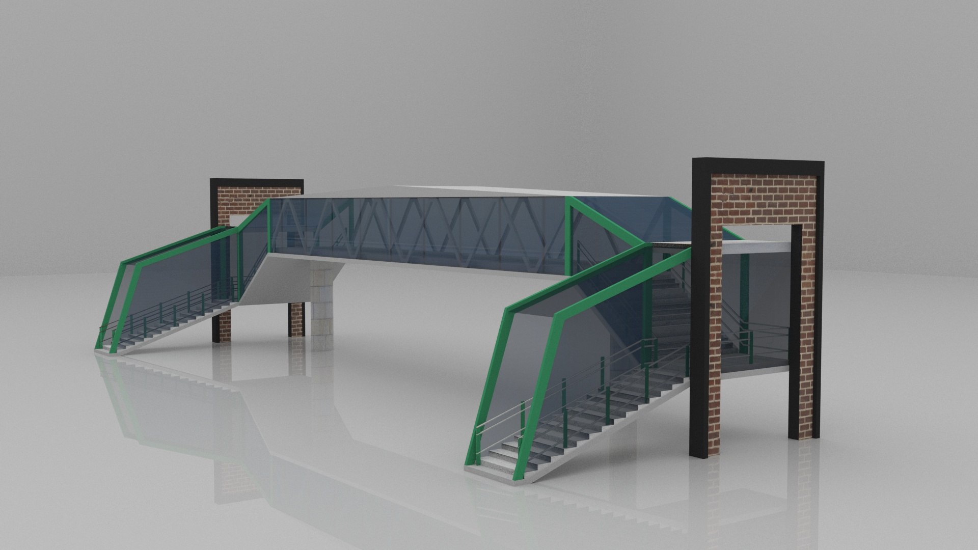 3D Footbridge - Glass V2 - TurboSquid 1925925