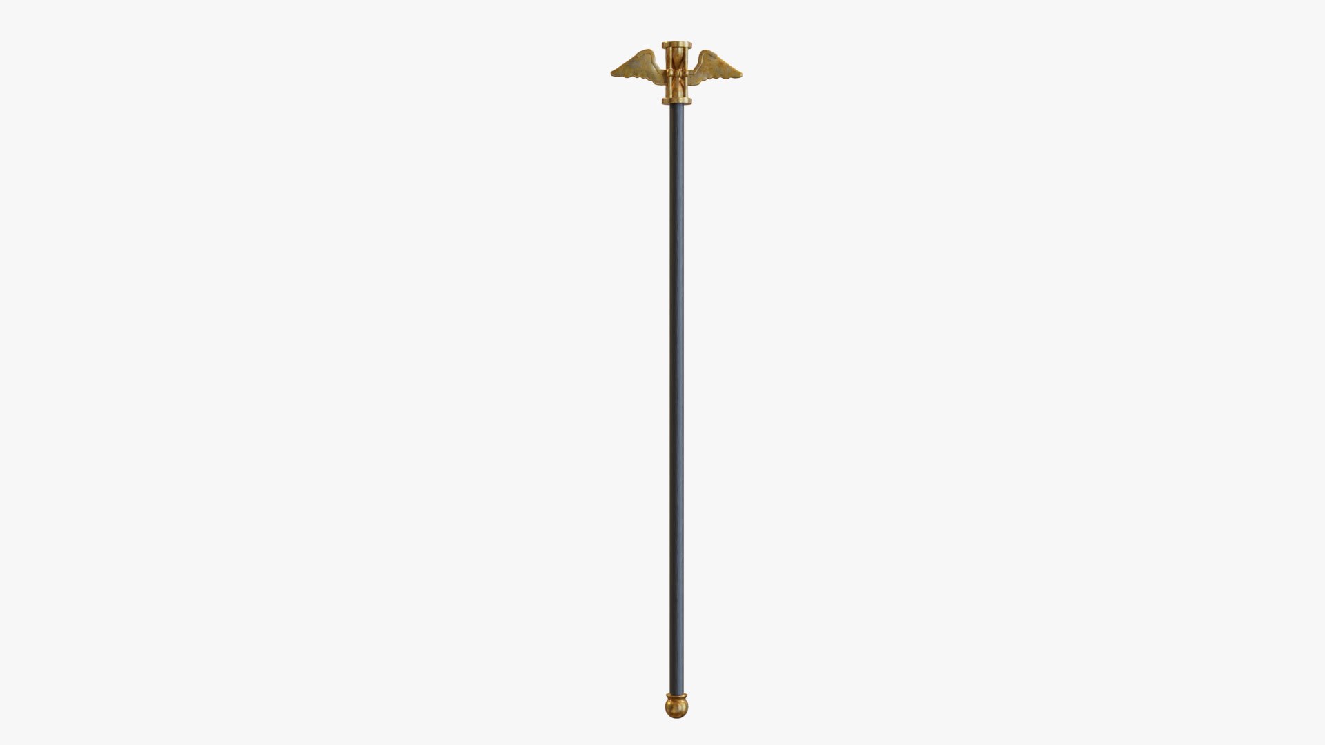3D Plague Doctor Staff With Winged Hourglass Topper - TurboSquid 2335909