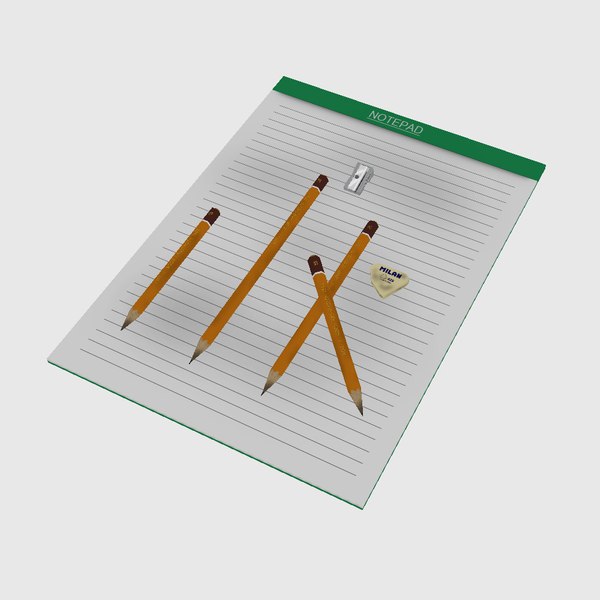 notepad pencil eraser max