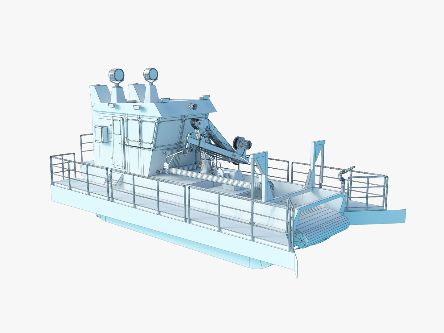 3D Trash Skimmer Boat Model - TurboSquid 1549401
