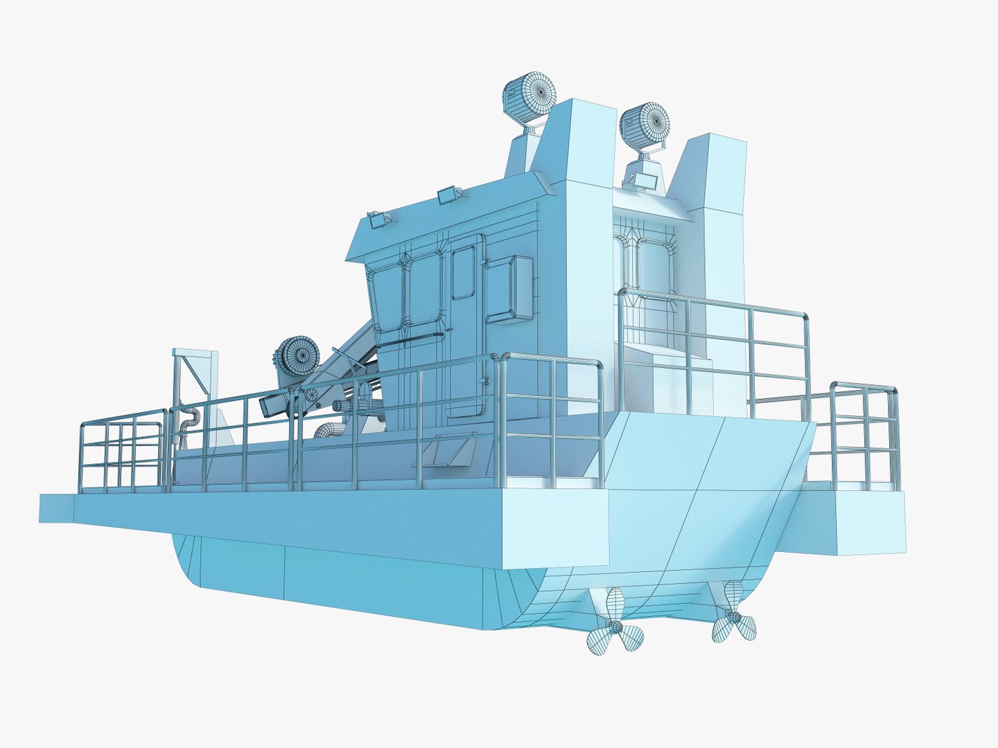 3D Trash Skimmer Boat Model - TurboSquid 1549401