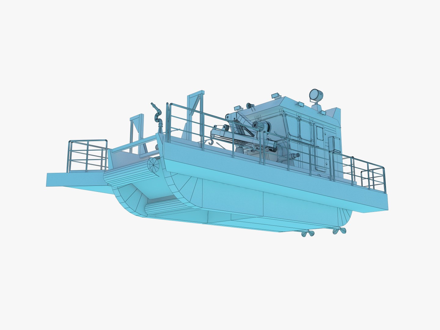 3D Trash Skimmer Boat Model - TurboSquid 1549401