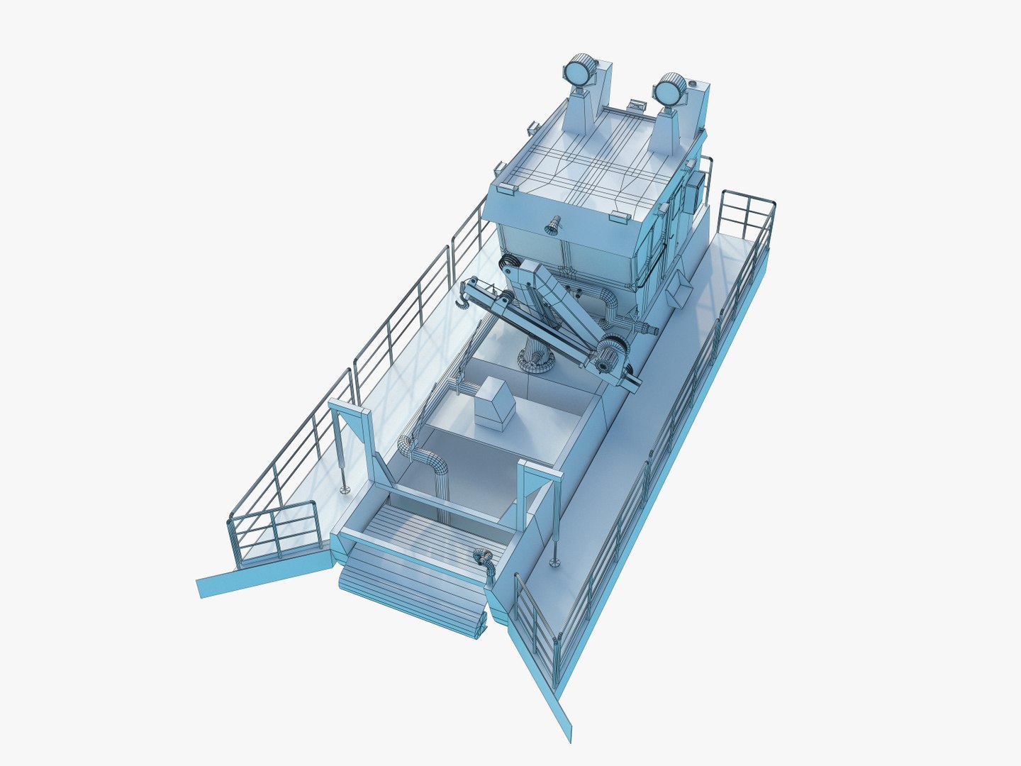 3D Trash Skimmer Boat Model - TurboSquid 1549401