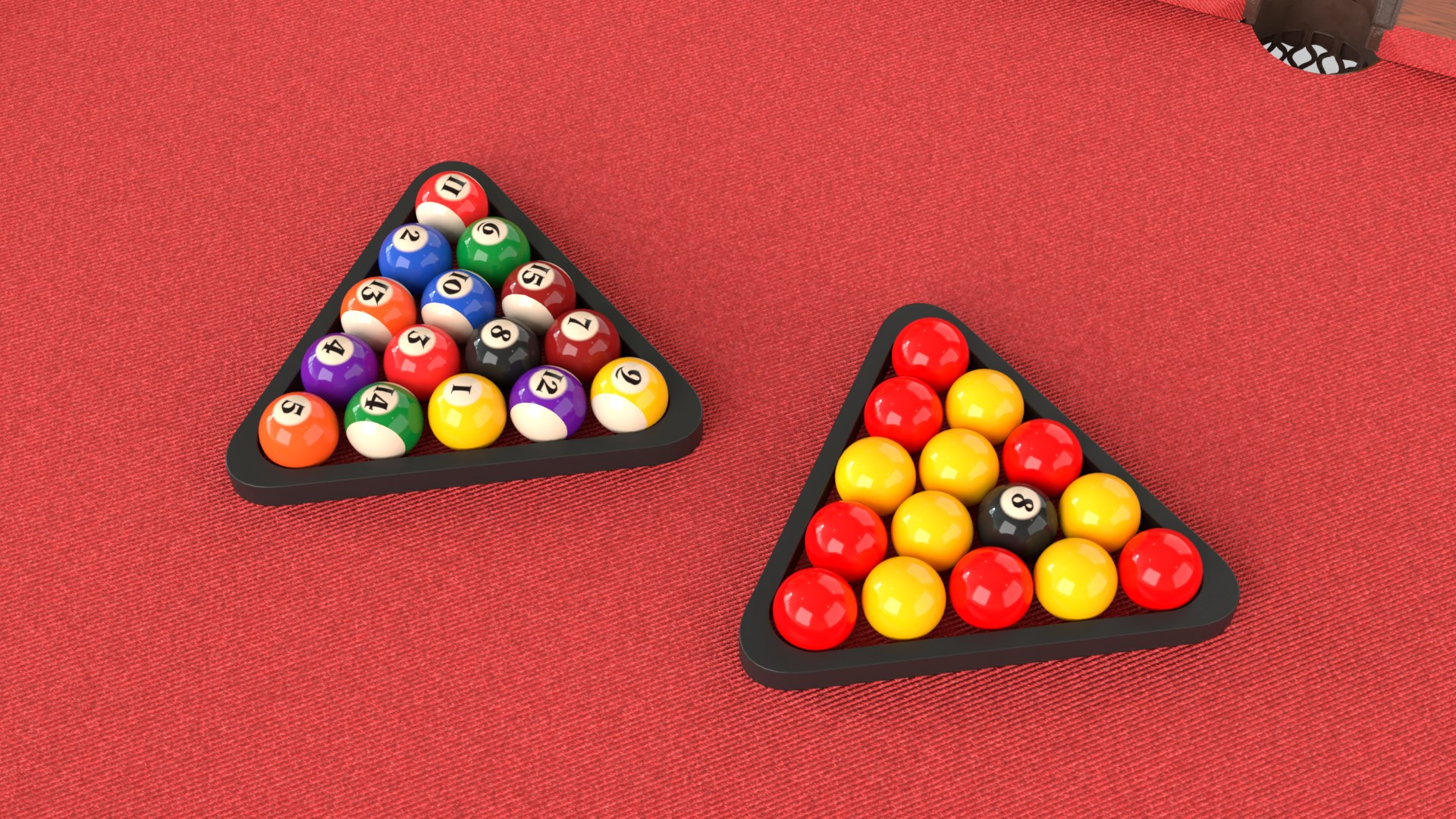 Red Wooden Billiard Tabl Balls Sticks And Chalk 3D Model - TurboSquid ...