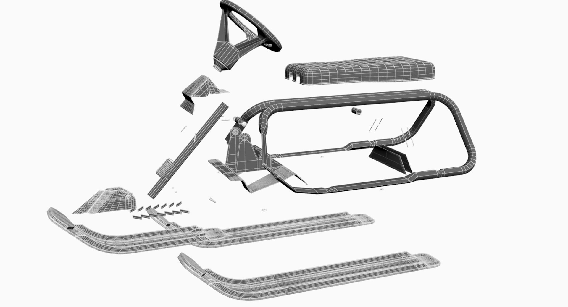 3D snow racer model - TurboSquid 1351787