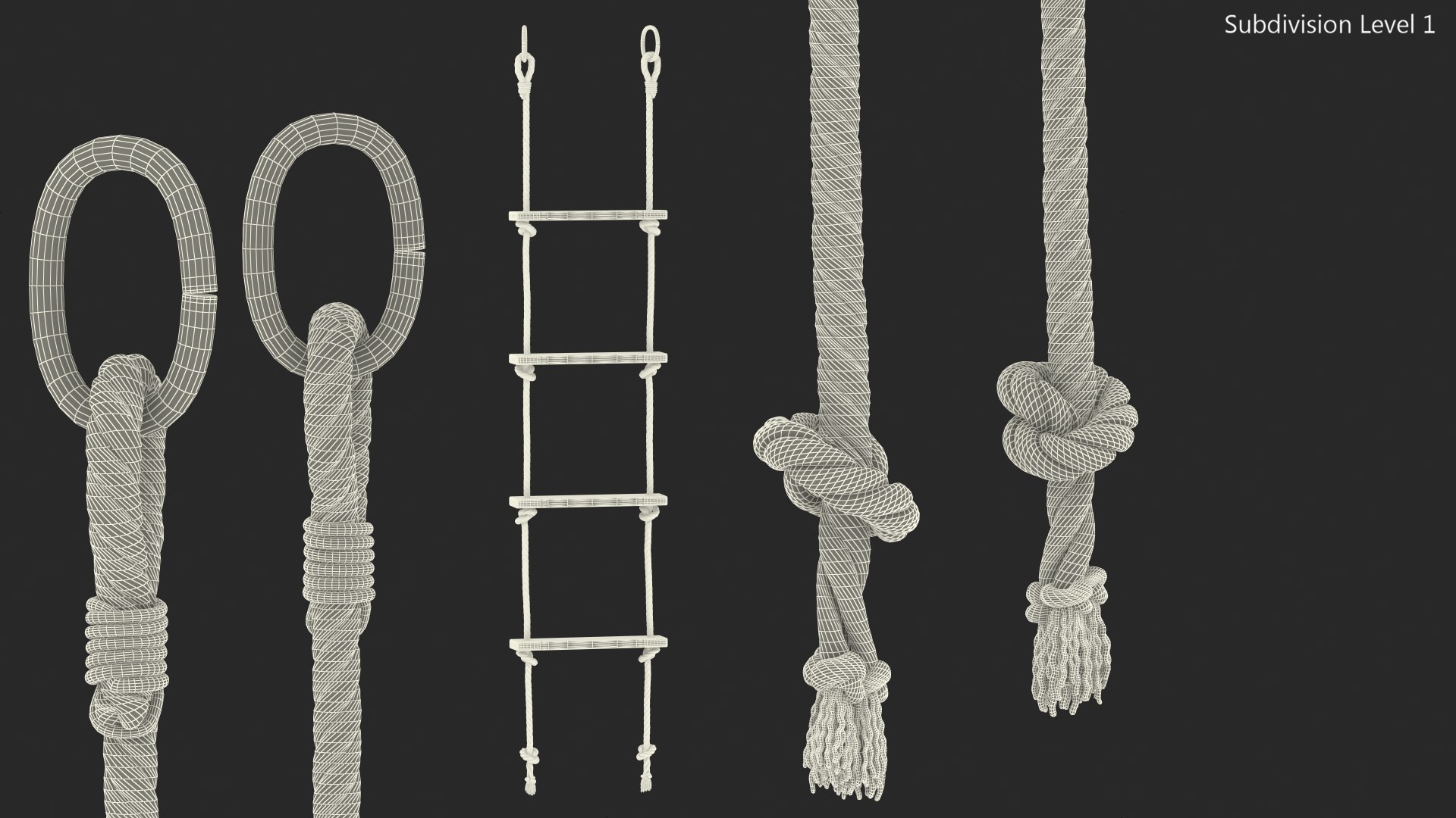 3D climbing rope ladder square model - TurboSquid 1670542