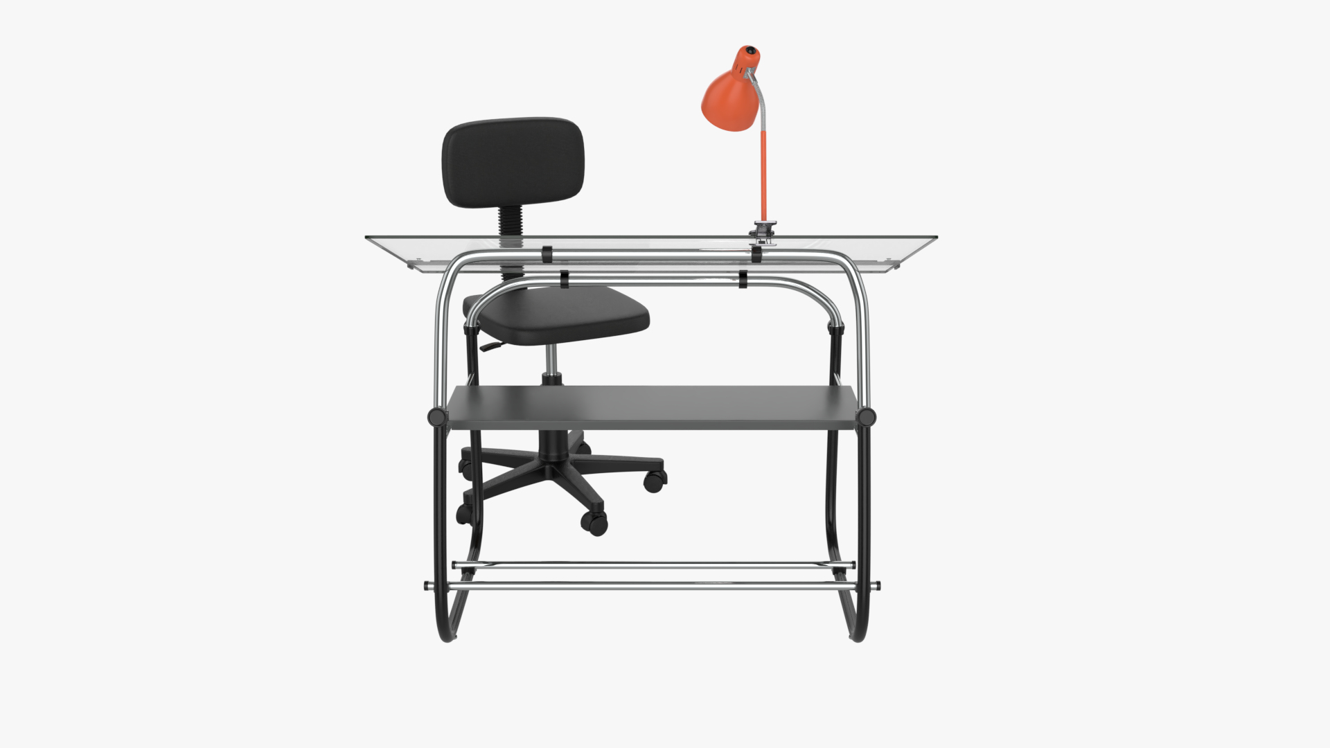 3D Model Drawing Table With Office Chair And Desk Lamp - TurboSquid 2193215