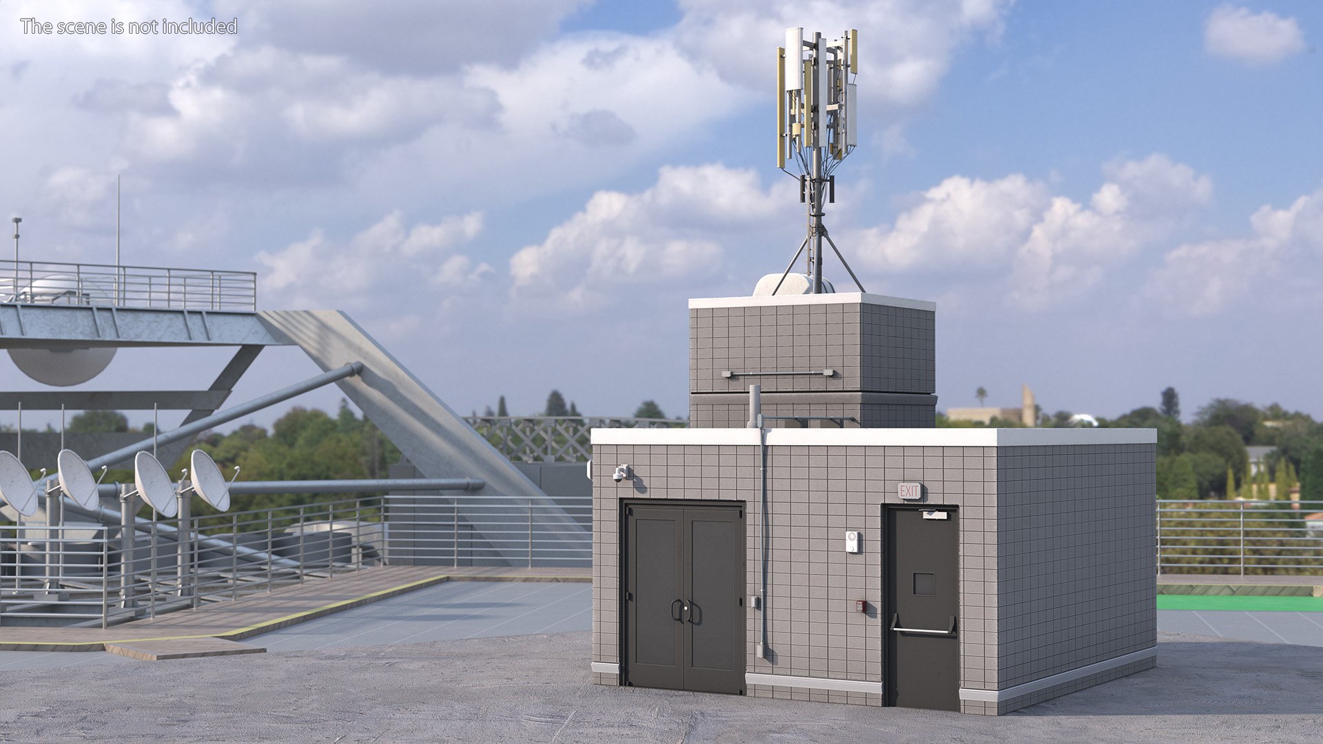 Rooftop Entrance With Network Transmitter Model - TurboSquid 2199184