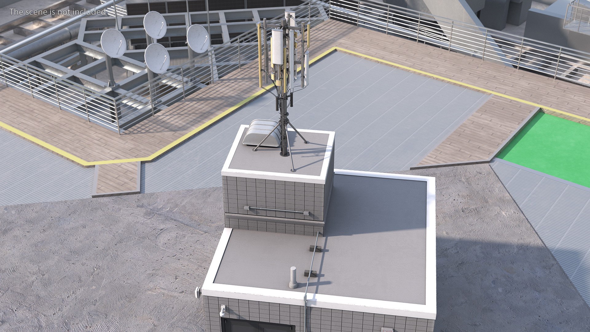 Rooftop Entrance With Network Transmitter Model - TurboSquid 2199184