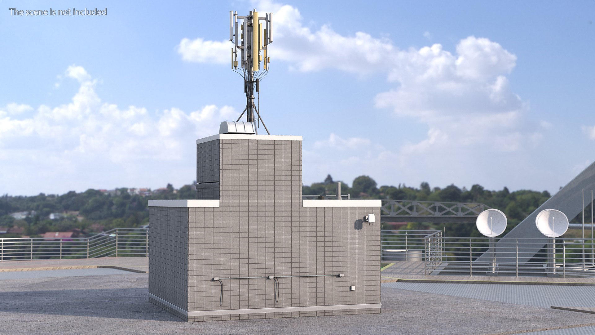 Rooftop Entrance With Network Transmitter Model - TurboSquid 2199184