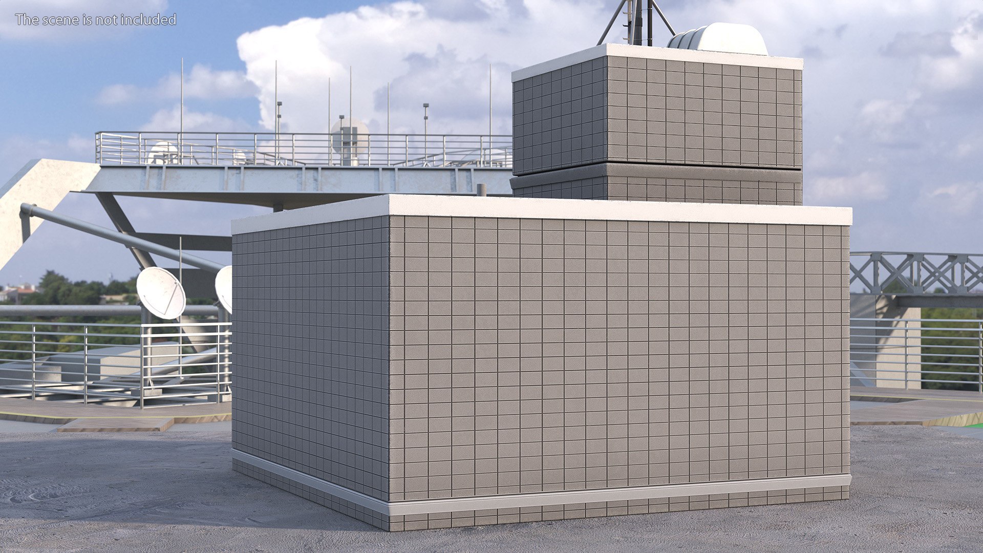 Rooftop Entrance With Network Transmitter Model - TurboSquid 2199184