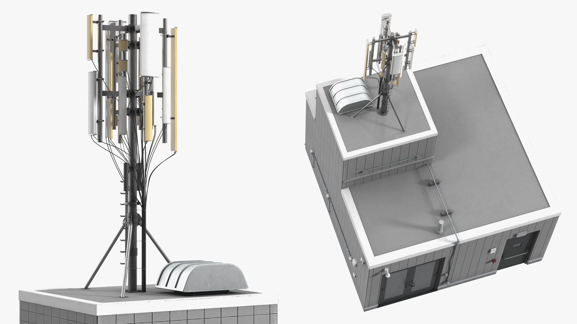 Rooftop Entrance With Network Transmitter Model - TurboSquid 2199184