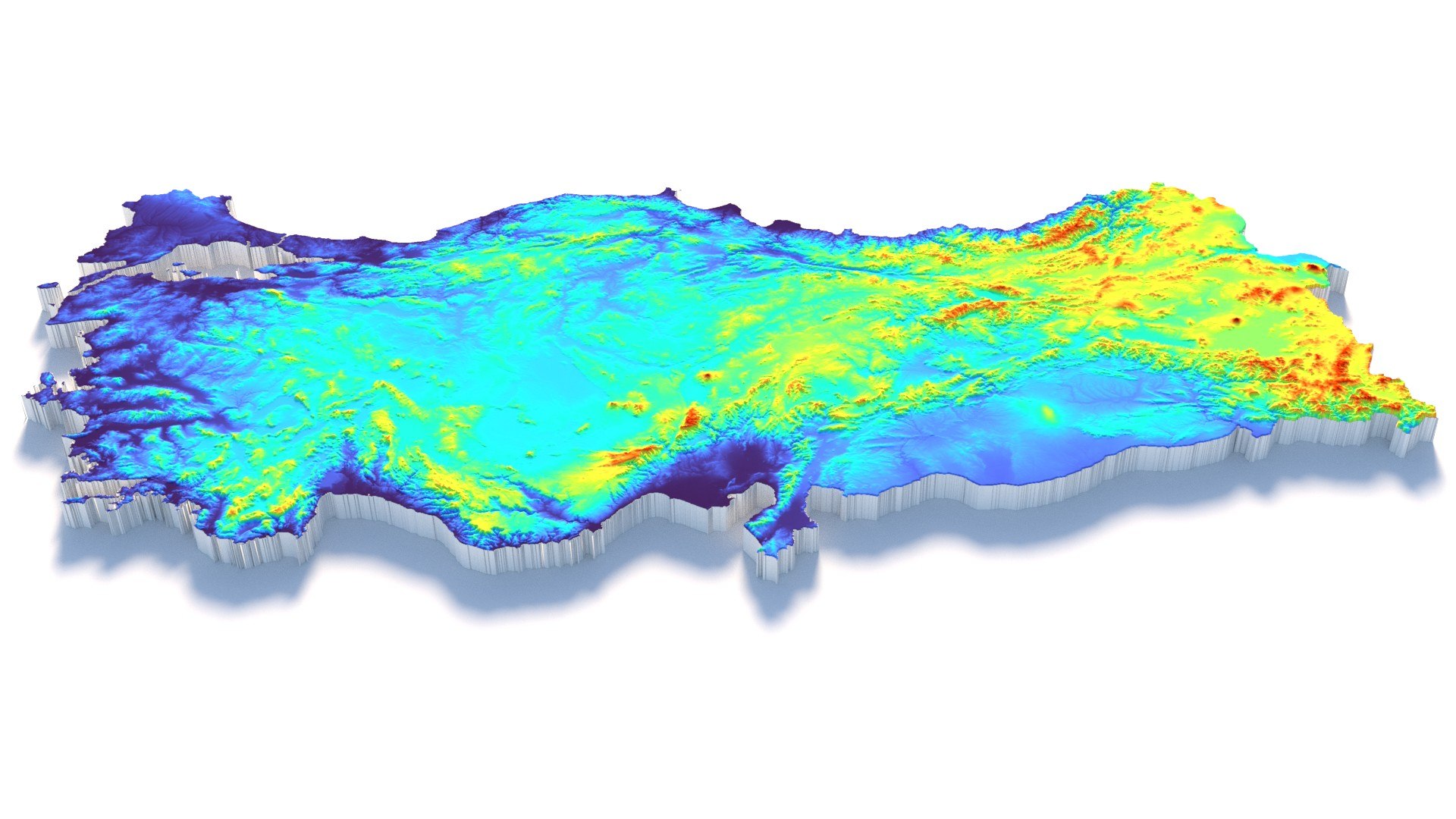 Turkey Terrain Map 3D Model - TurboSquid 2337620