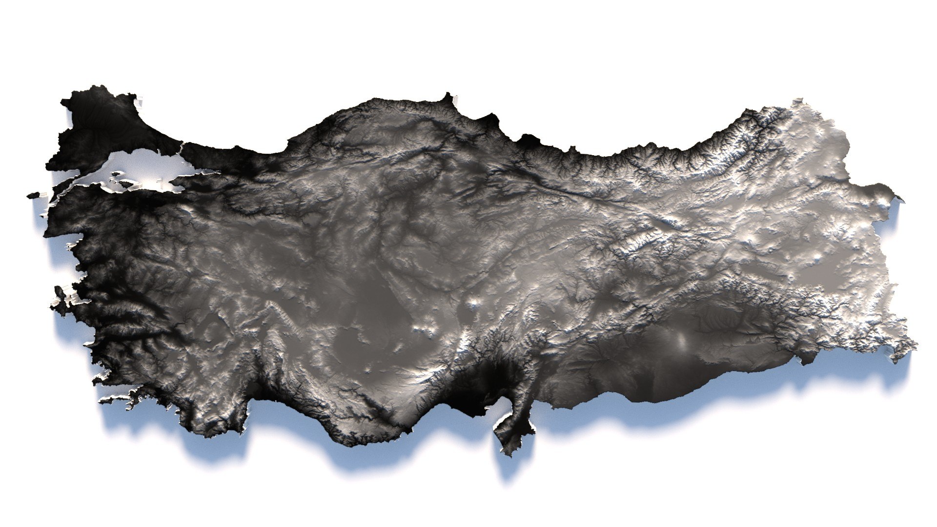 Turkey Terrain Map 3D Model - TurboSquid 2337620