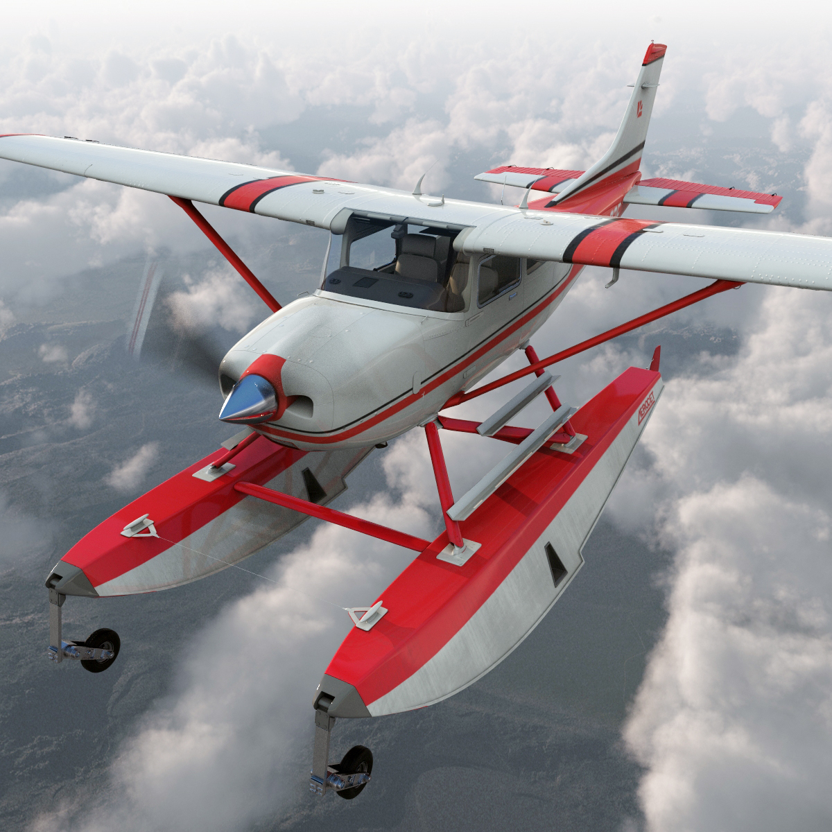 3d model cessna 182 skylane floats